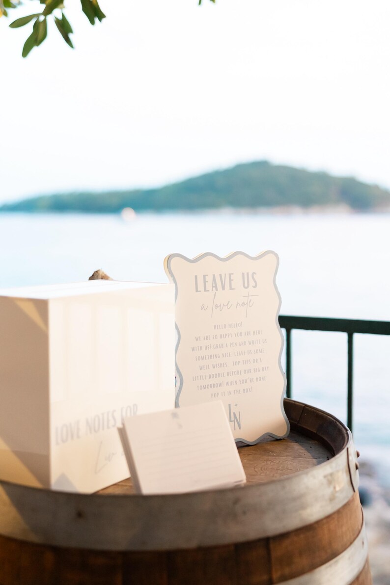 Wavy Border Sign Editable Template - Leave Us A Love Note Wedding/baby ...