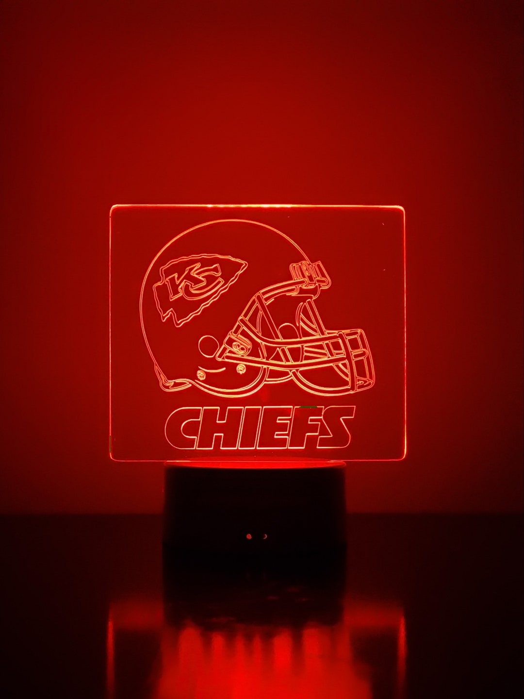 KC Chiefs LED Light, Sports Fan, Football, LED Night Light, Engraved ...