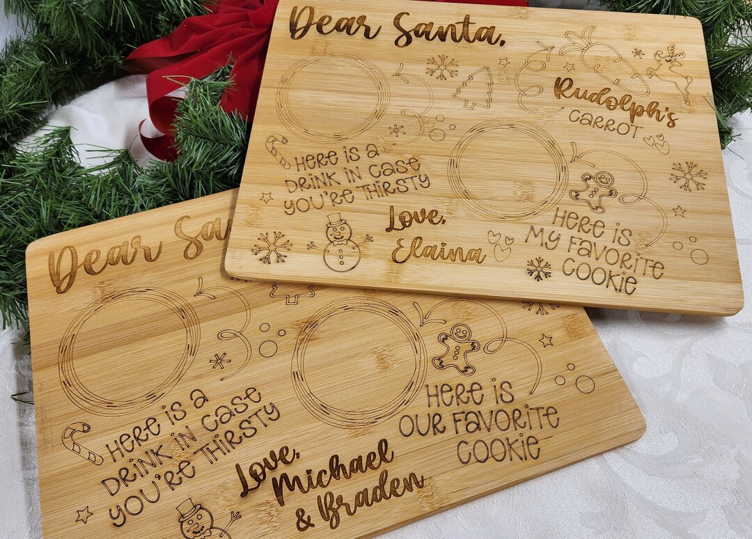 Dear Santa Cookie Tray/santa Cookie and Milk Platter/christmas Santa ...