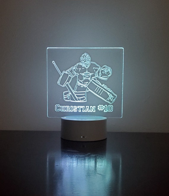 Personalized Hockey Goalie LED Light LED Night Light Sports | Etsy