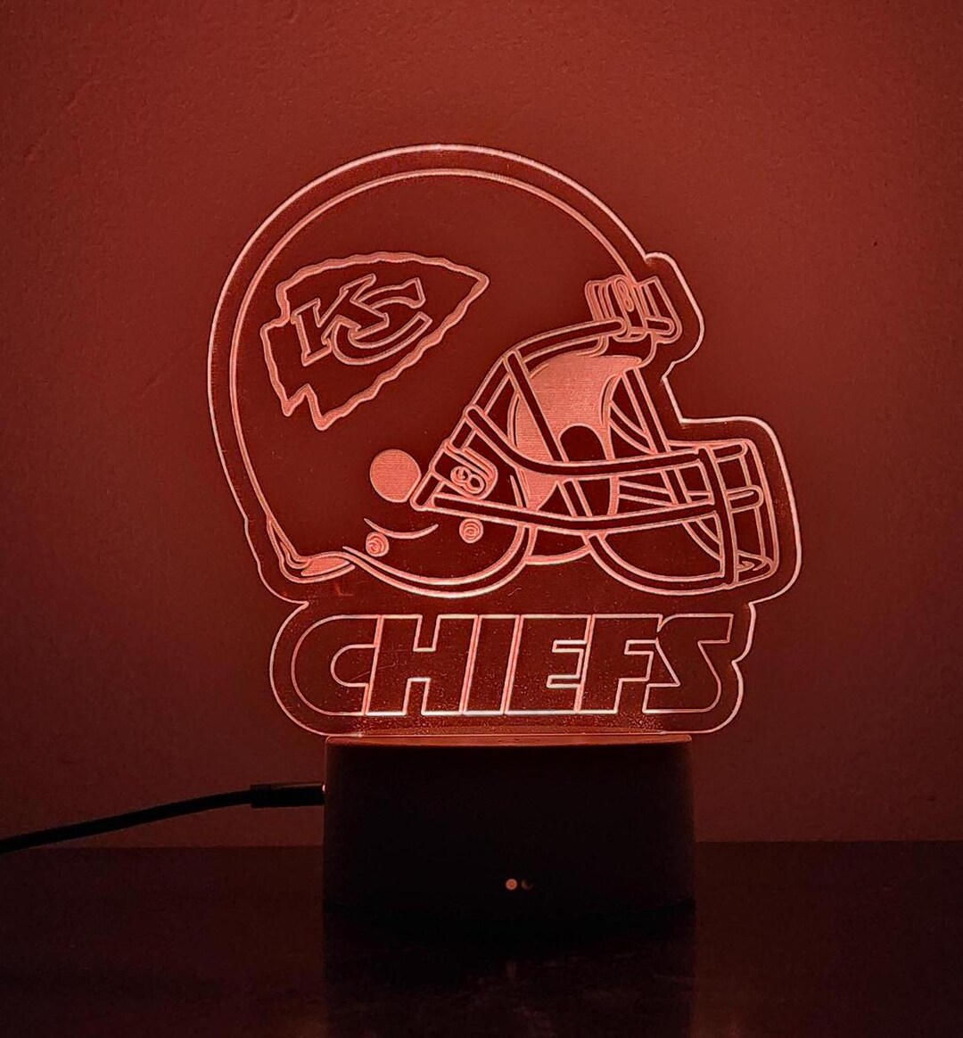 KC Chiefs LED Light, Sports Fan, Football, LED Night Light, Father's ...