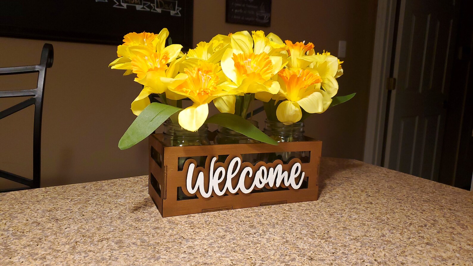 Welcome Planter Box Mason Jar Centerpiece Succulent - Etsy