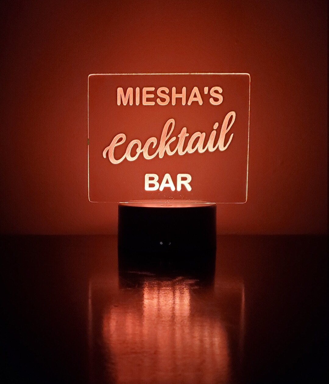 PERSONALIZED Cocktail Bar Light, Engraved Light, Bar Decor, Man Cave ...