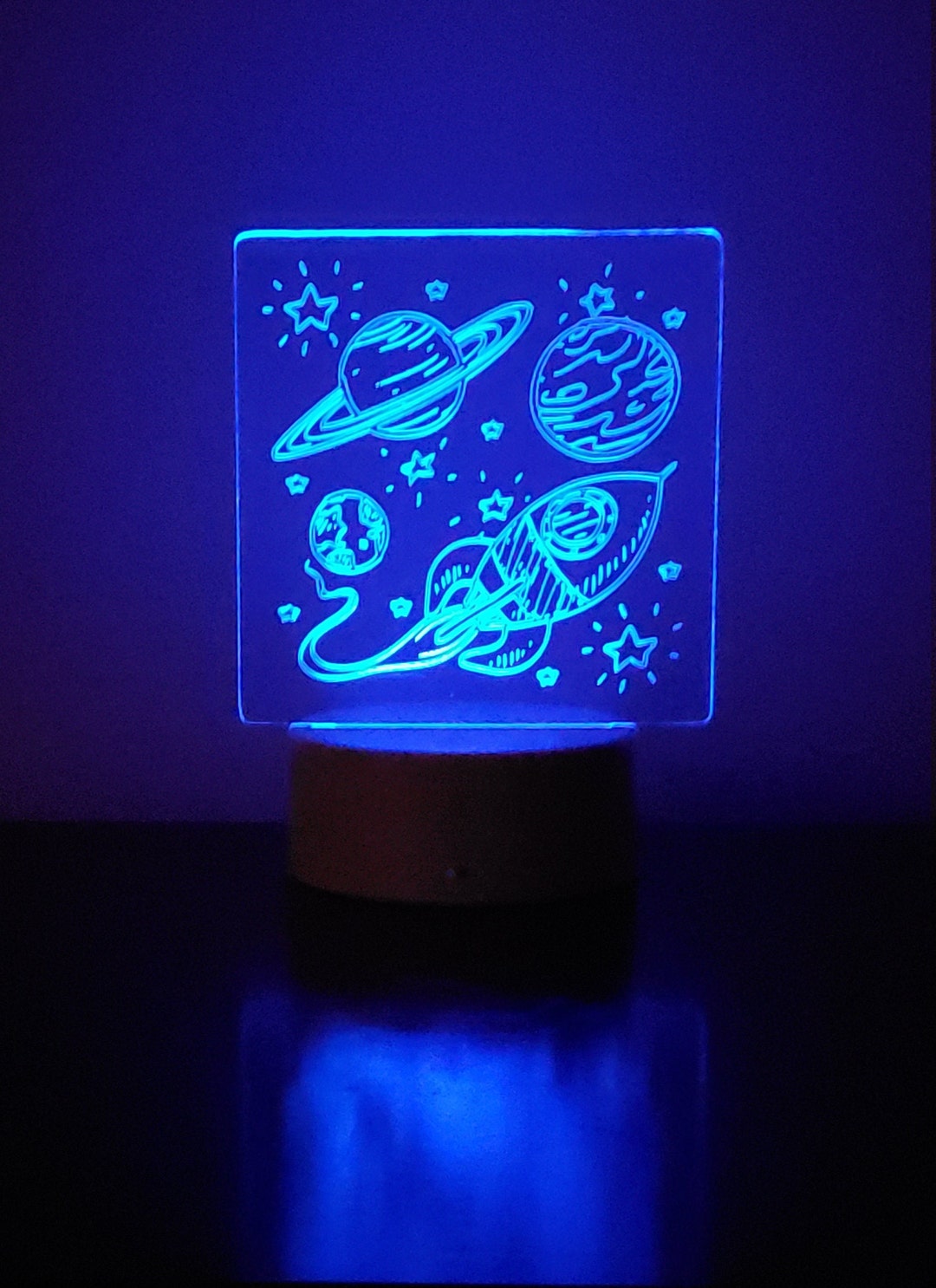 Outer Space LED Night Light, Stars, Galaxy, Planets, Space Ship, Milky ...
