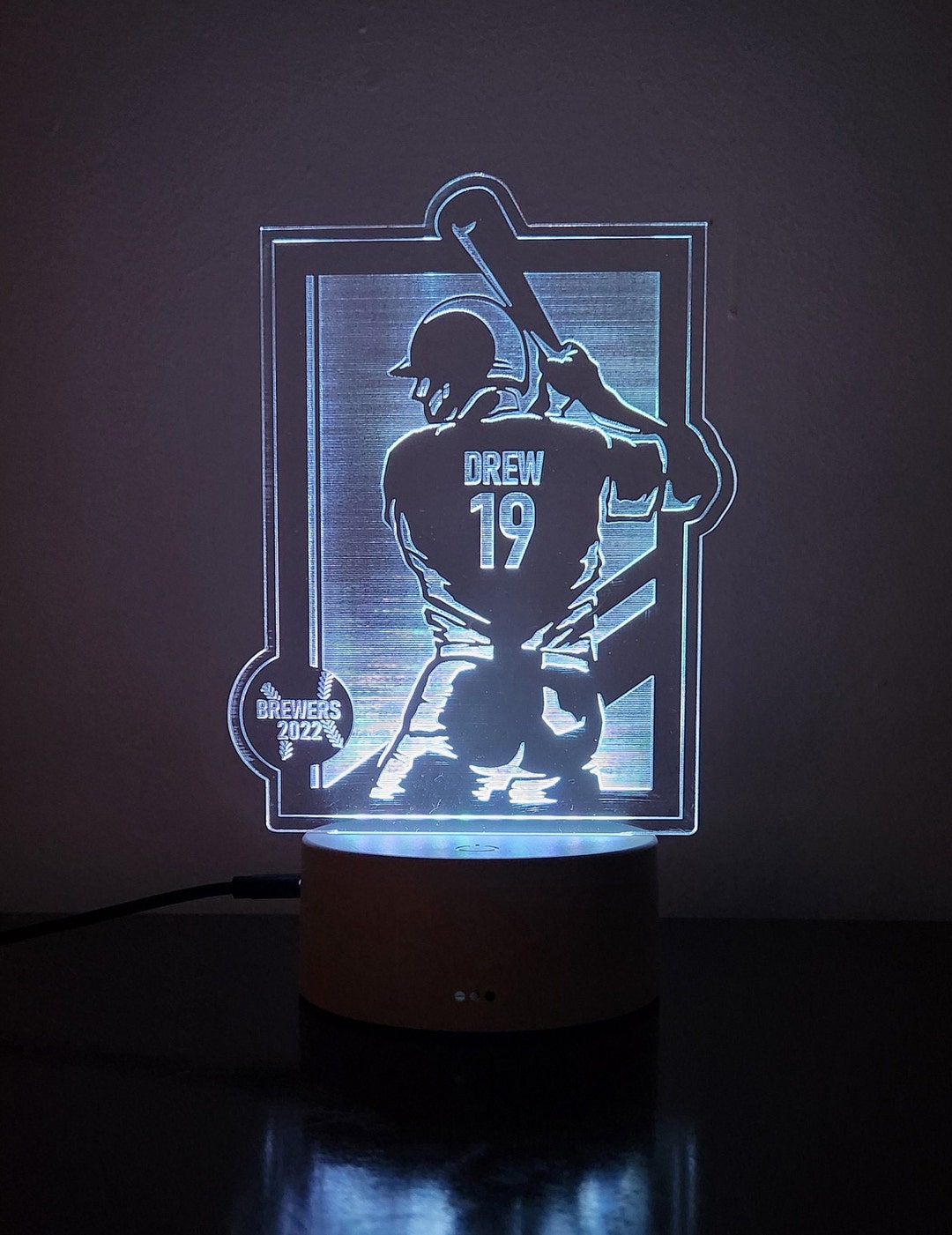 Baseball LED Light, Stadium Series, Sports Fan, Engraved Gift, Baseball ...