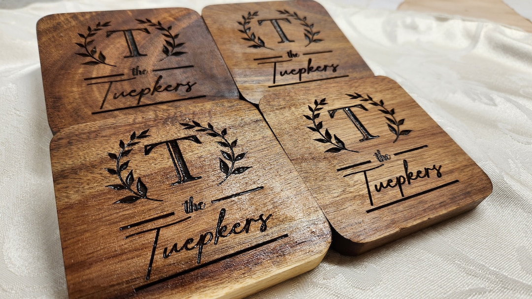 Personalized Wood Coasters/engraved Custom Coasters/housewarming Gift ...
