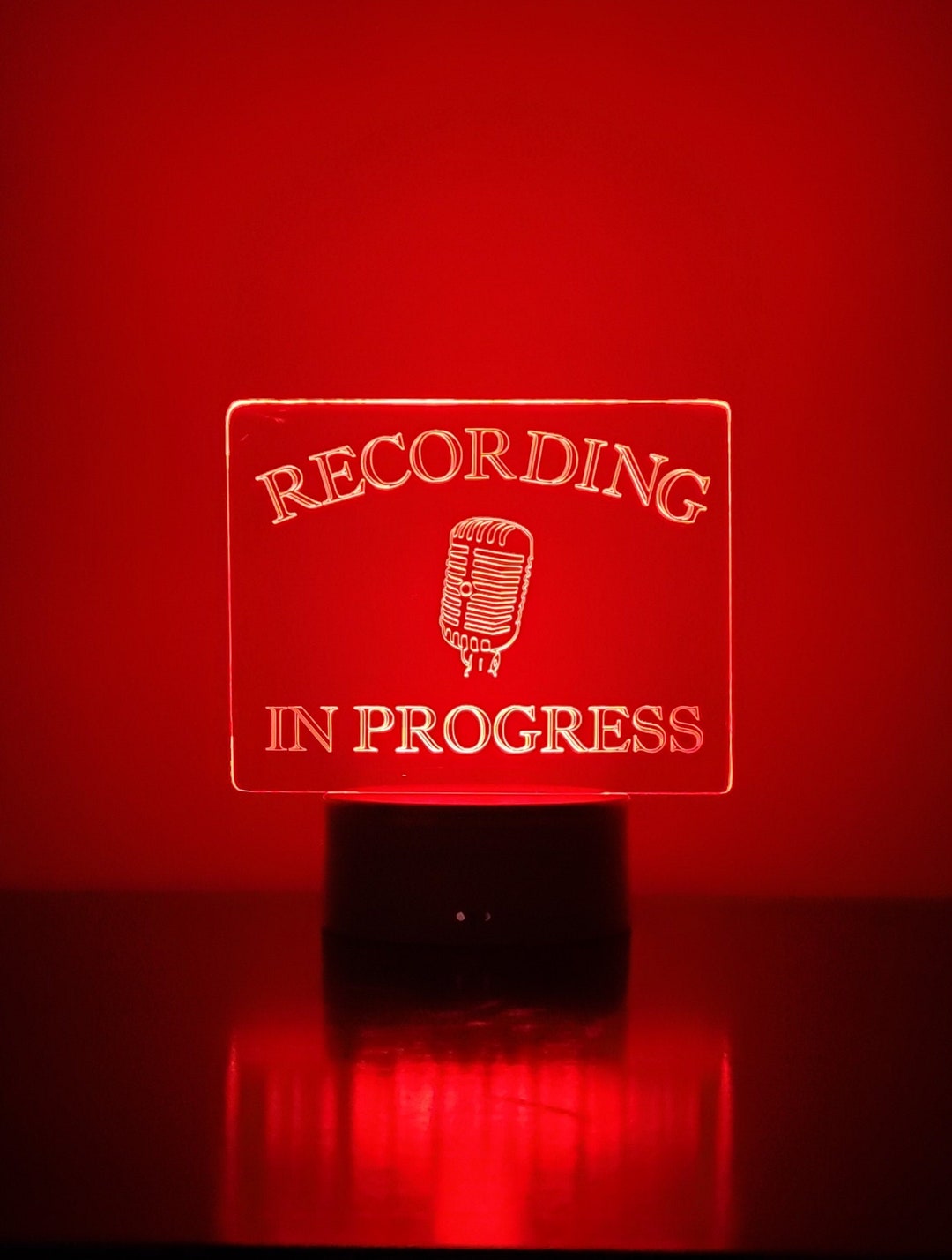 Recording in Progress, Engraved Light, Podcast Gift, Recording Studio ...