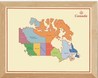 Canada Map Art | Etsy