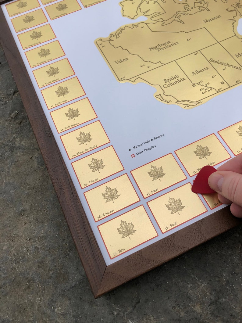 Canada Travel Scratch Map Poster A National Parks Journal | Etsy Canada