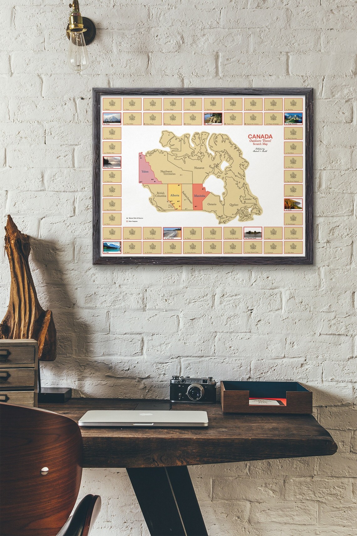 Canada Travel Scratch Map Poster A National Parks Journal | Etsy Canada