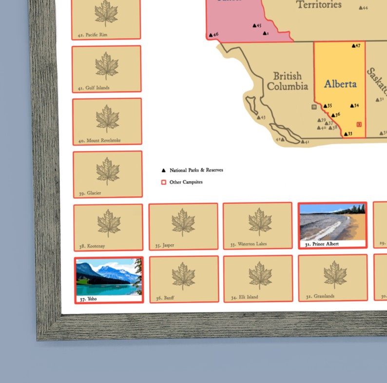 Canada Travel Scratch Map Poster A National Parks Journal | Etsy Canada