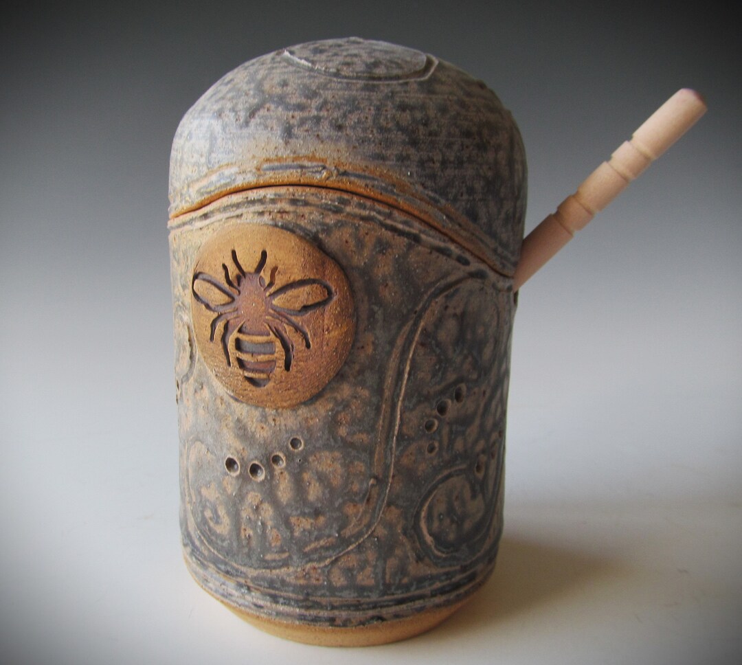 Ceramic Pottery Stoneware Wheel-thrown Beehive Honey Pot Handmade One ...