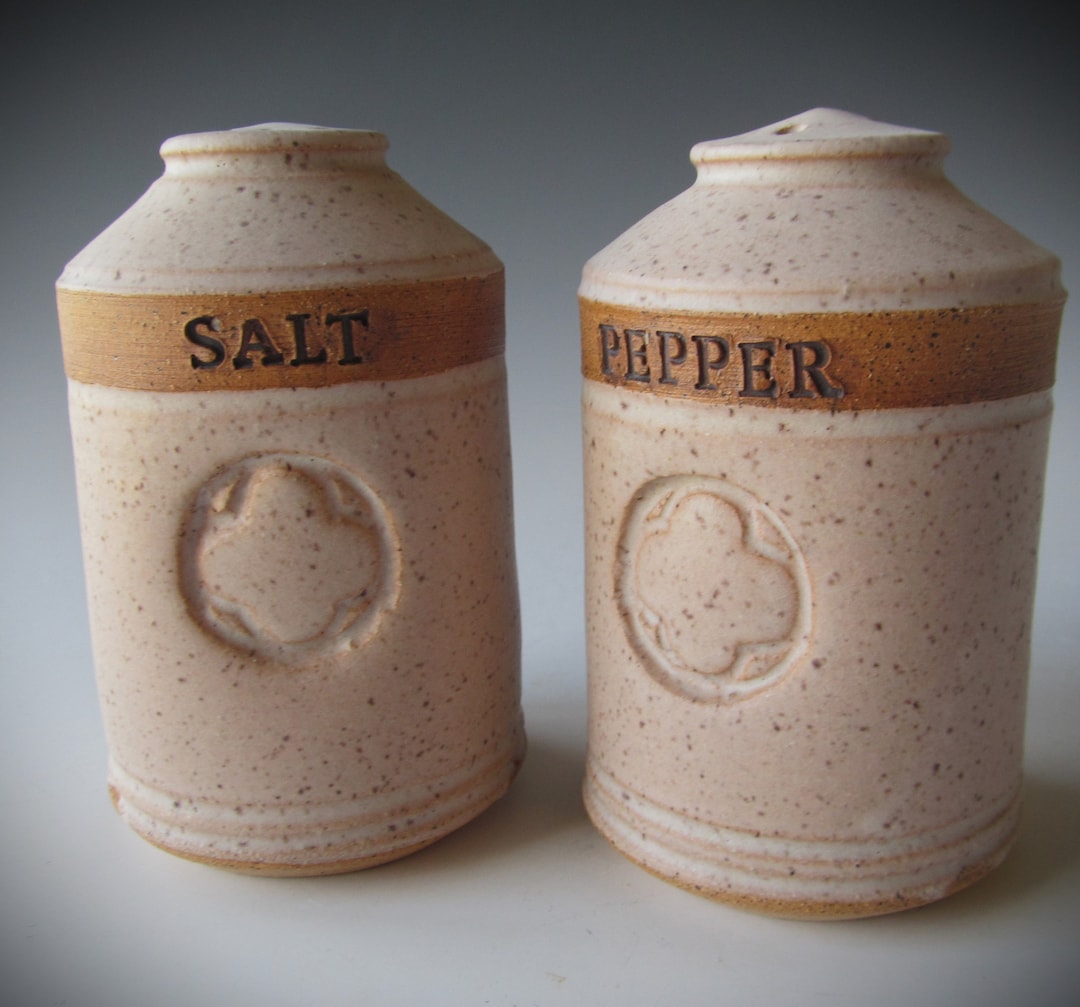 Ceramic Pottery Stoneware Handmade Wheel-thrown Salt and Pepper Shakers ...