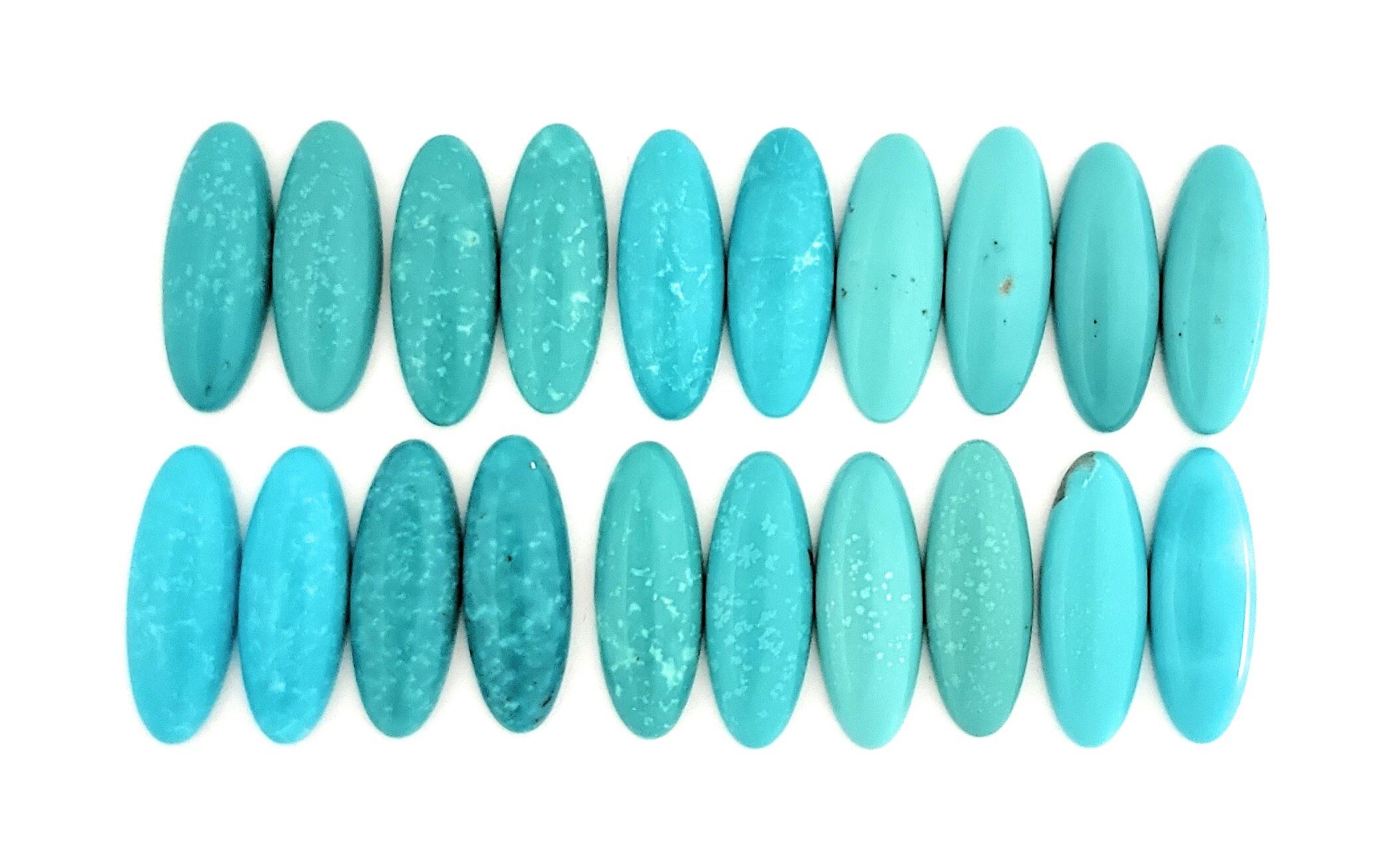 10 Long Oval Shape Genuine Arizona Turquoise Cabochons 8x22mm - Etsy