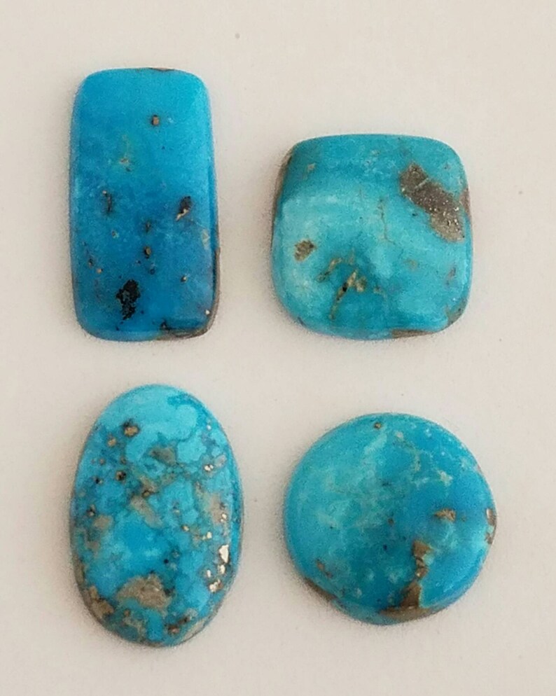 4pcs 100% Genuine Turquoise Cabochons - Etsy