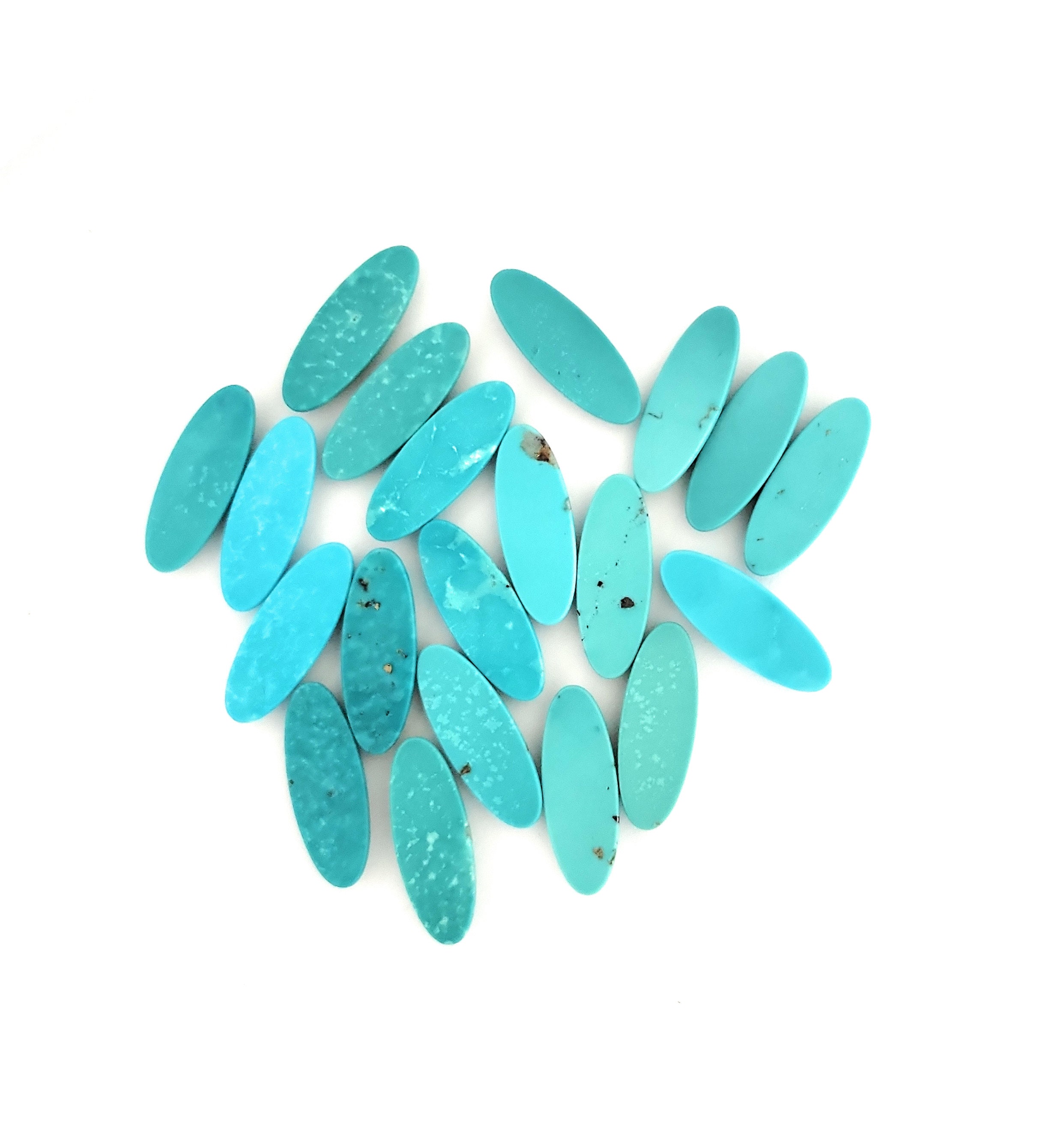 10 Long Oval Shape Genuine Arizona Turquoise Cabochons 8x22mm - Etsy
