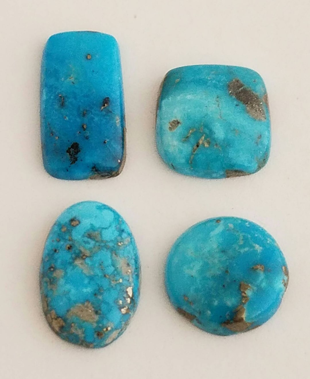 4pcs 100% Genuine Turquoise Cabochons - Etsy