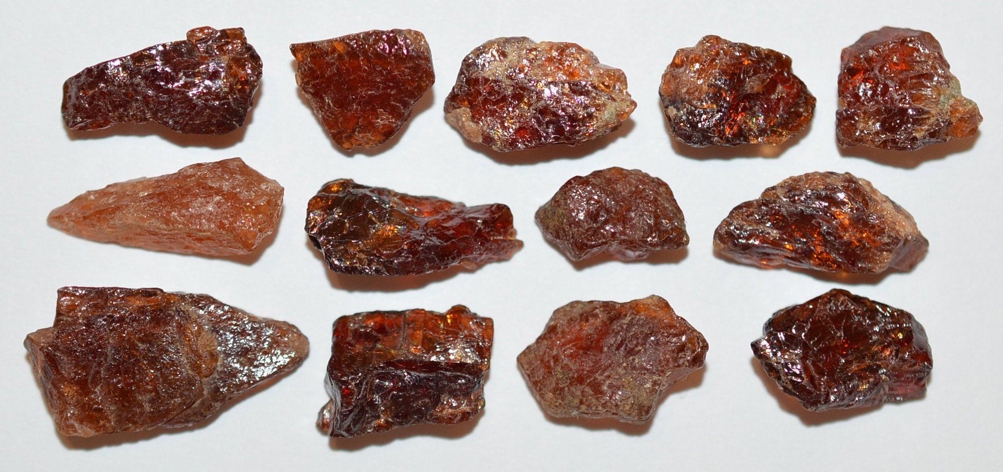Rough Hessonite Garnet Crystals Lot 1724 g 13PCs Natural | Etsy