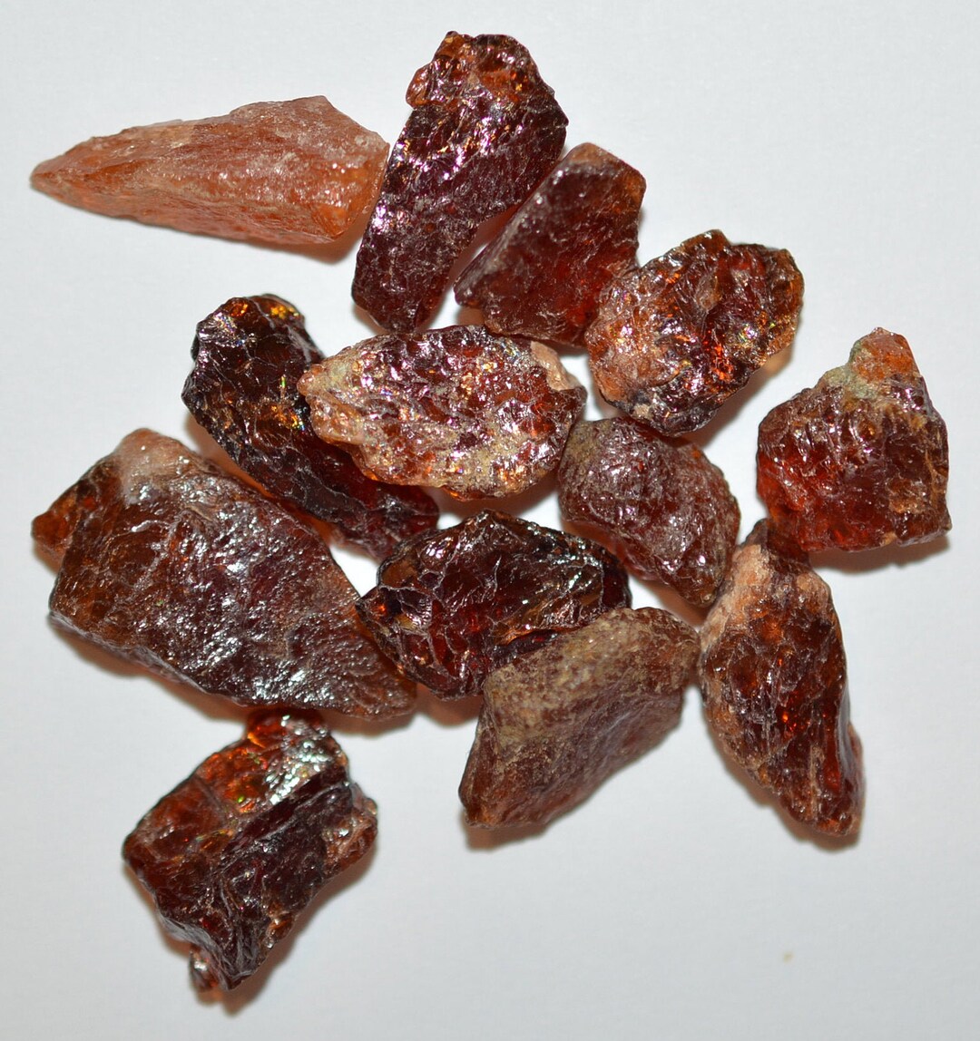 Rough Hessonite Garnet Crystals Lot 1724 G 13pcs Natural - Etsy