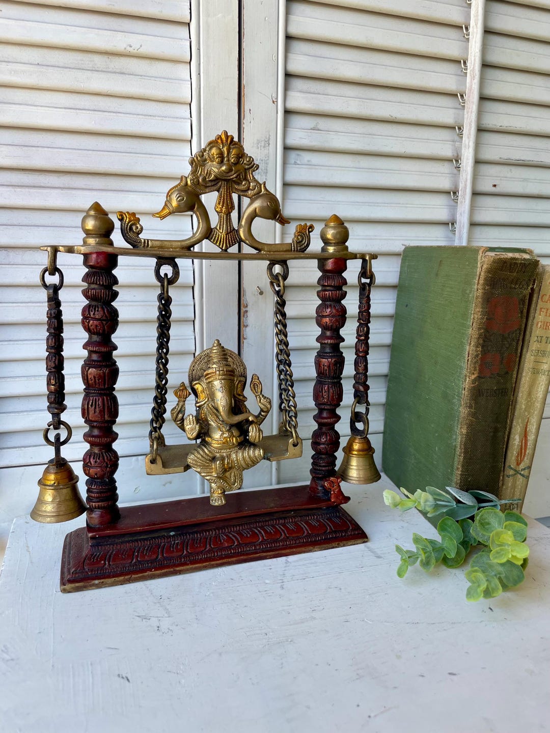 Magnificent Brass Swing With Lord Ganesha, Religious Home Decor, Prayer ...