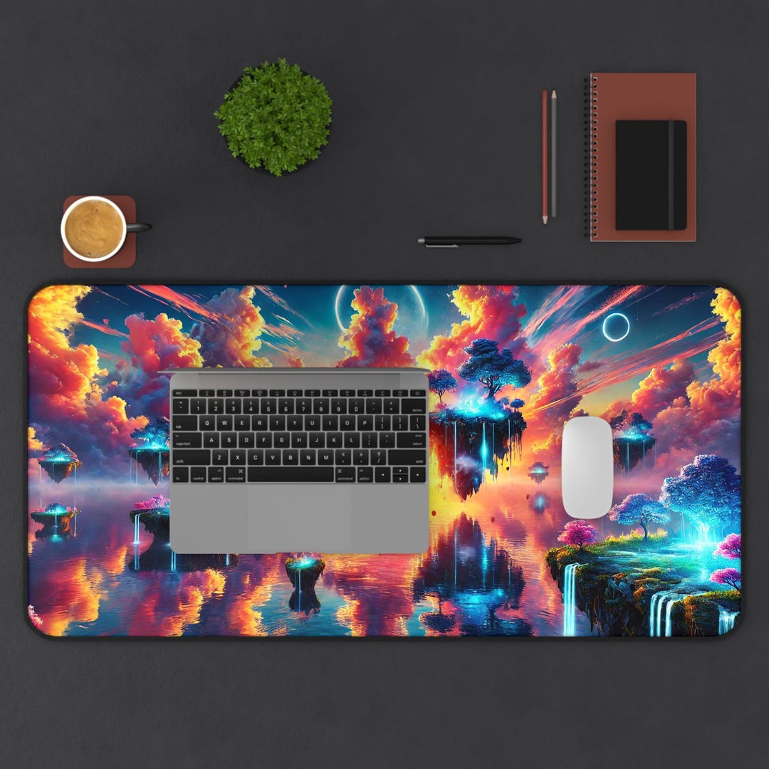 Vibrant Fantasy Landscape Desk Mat Transform Your Workspace - Etsy