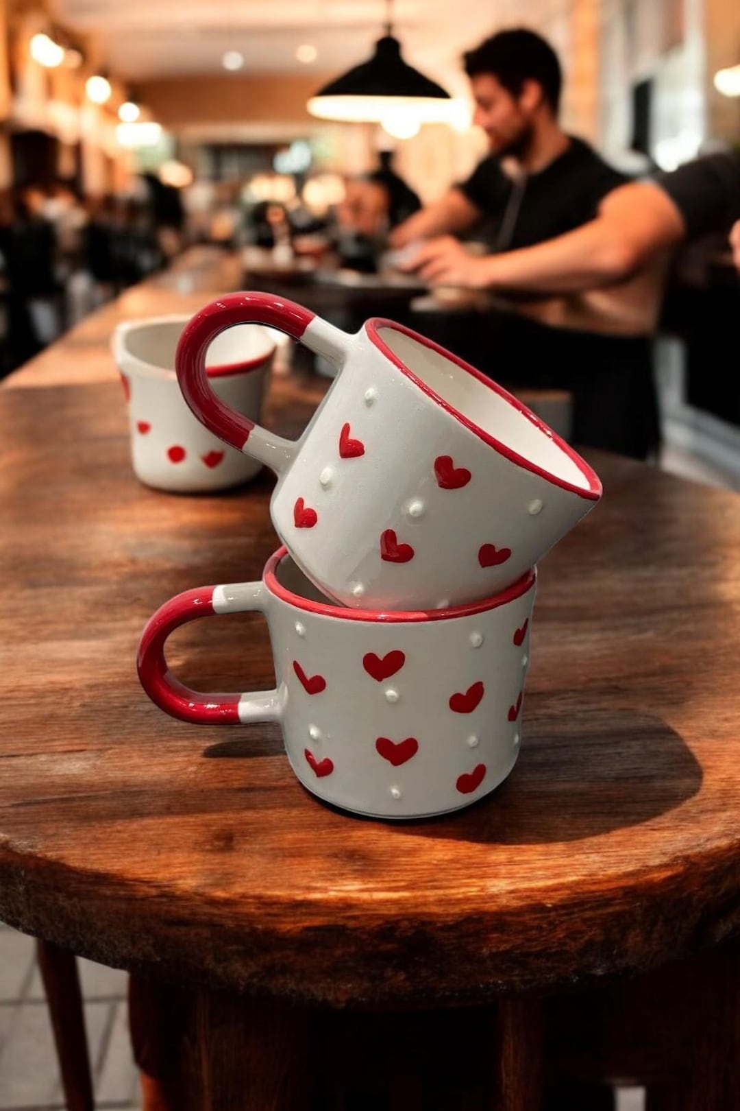 Handmade Heart Ceramic Mug Set: Romantic Pottery Gift - Etsy
