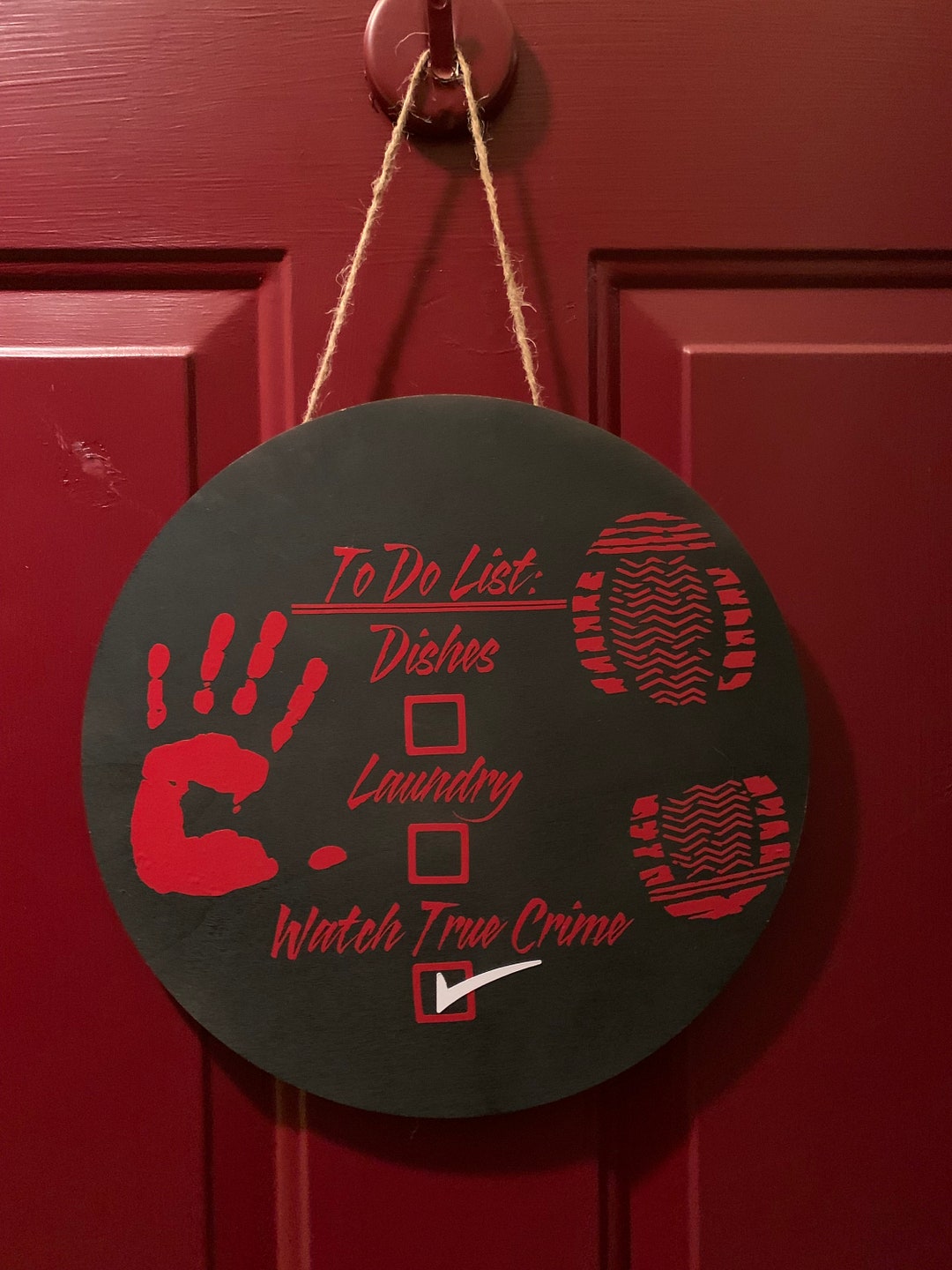 True Crime Door Sign - Etsy