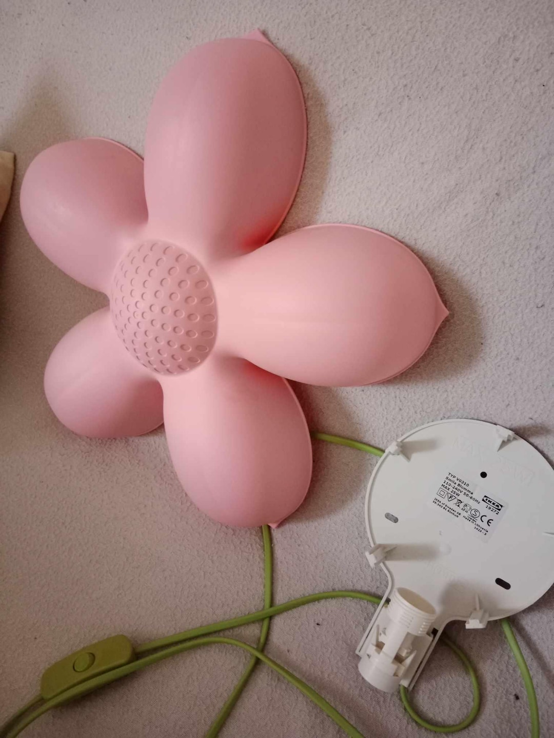 IKEA Smila Blomma Pink Flower Wall Lamp, Kids Wall Lamp, Scandinavian ...