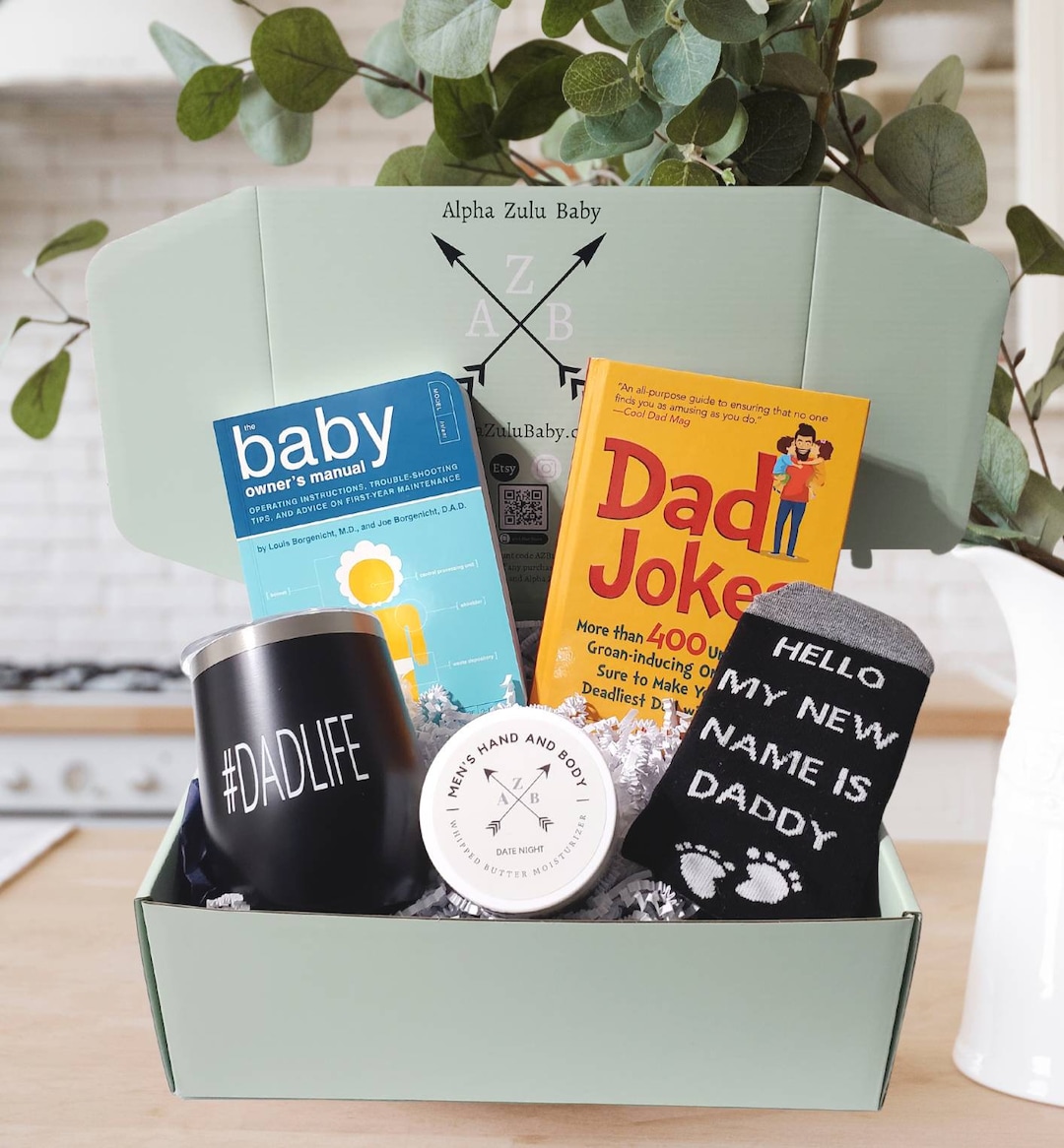 New Daddy Gift Box: #DADLIFE Tumbler, Dad Jokes, Baby Manual - Etsy