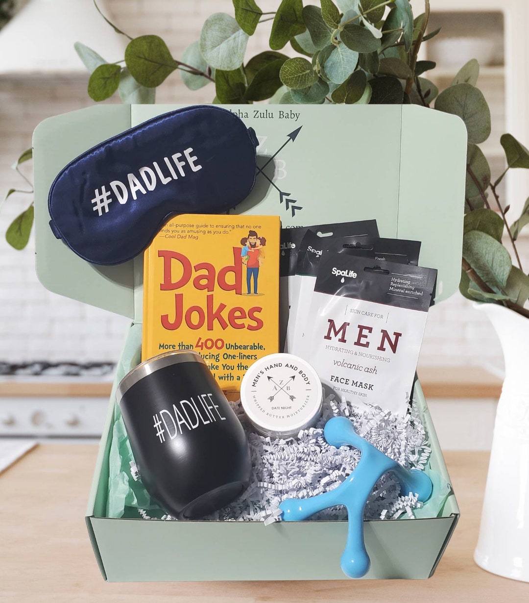 Dad Gift Box: #DADLIFE Tumbler, Spa Kit & Dad Jokes - Etsy