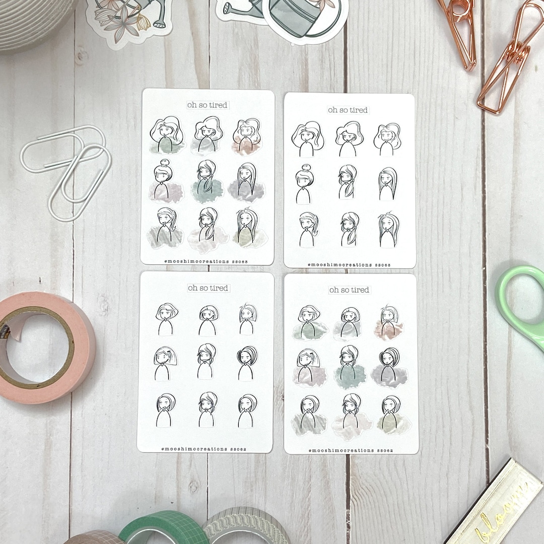 Mood Planner Stickers Tired Face Stickers Emotions Planner Stickers ...