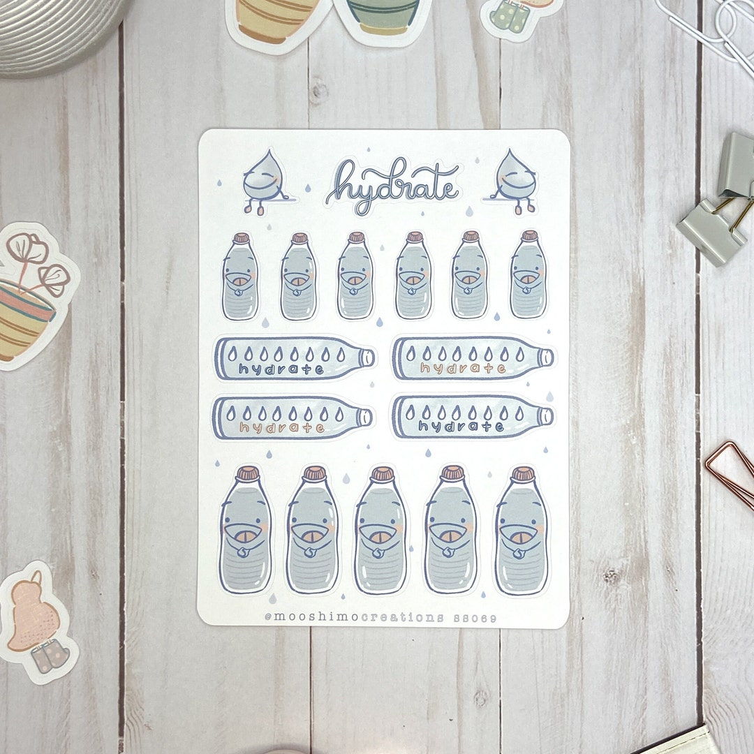 Hydrate Stickers Hydrate Tracking Stickers Hydration Tracker Water ...