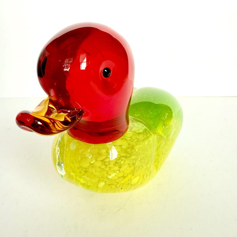 Vintage Crystal Art Glass Mallard Duck Figurine Paperweight Fifth ...