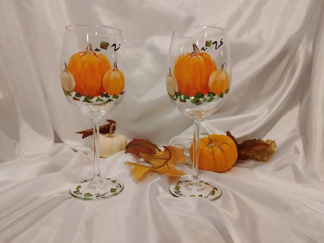 Pumpkin Wine Glasses, Fall Wine Glasses, Autumn Glasses - Etsy