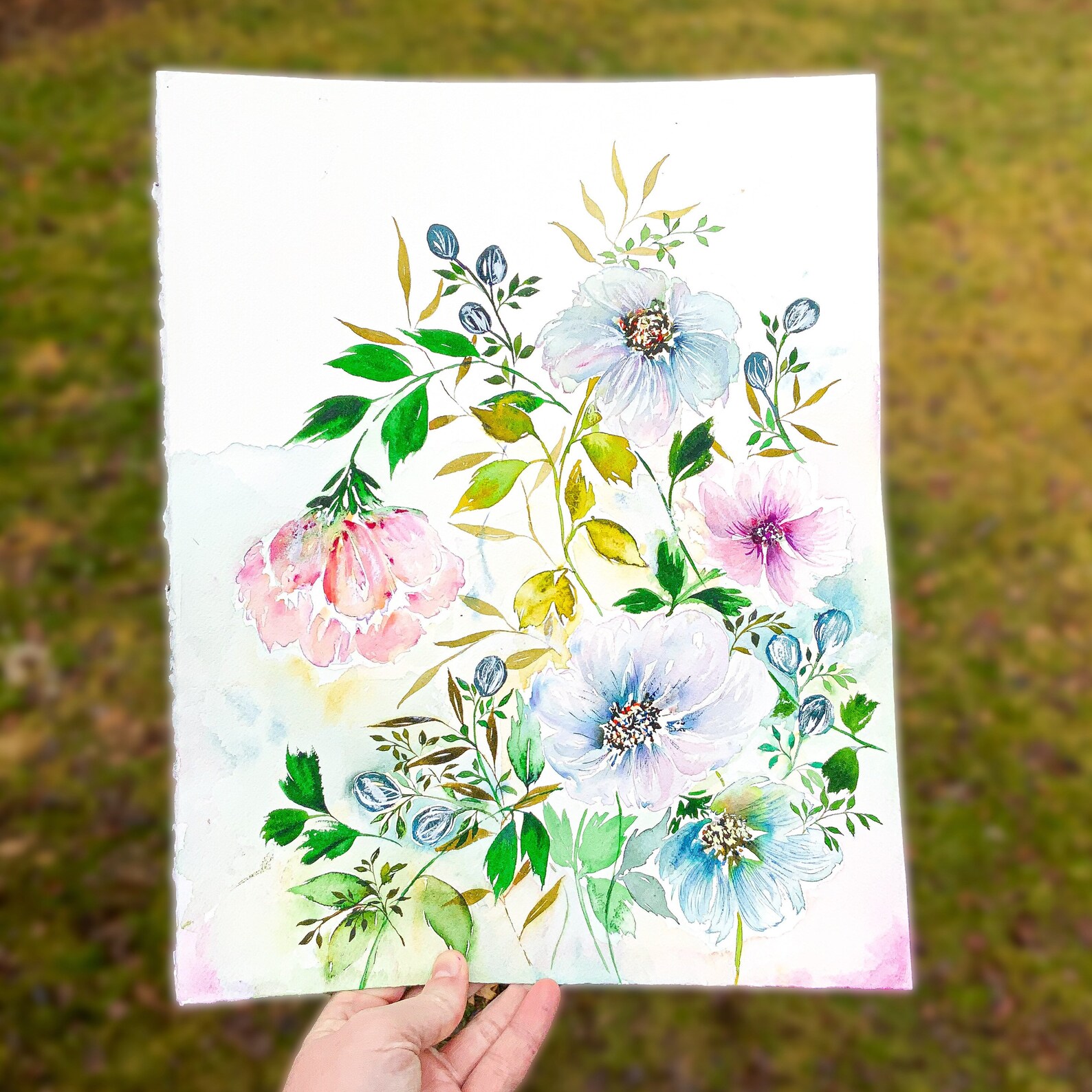ORIGINAL: Color Wheel Meadow Original 11x14 - Etsy