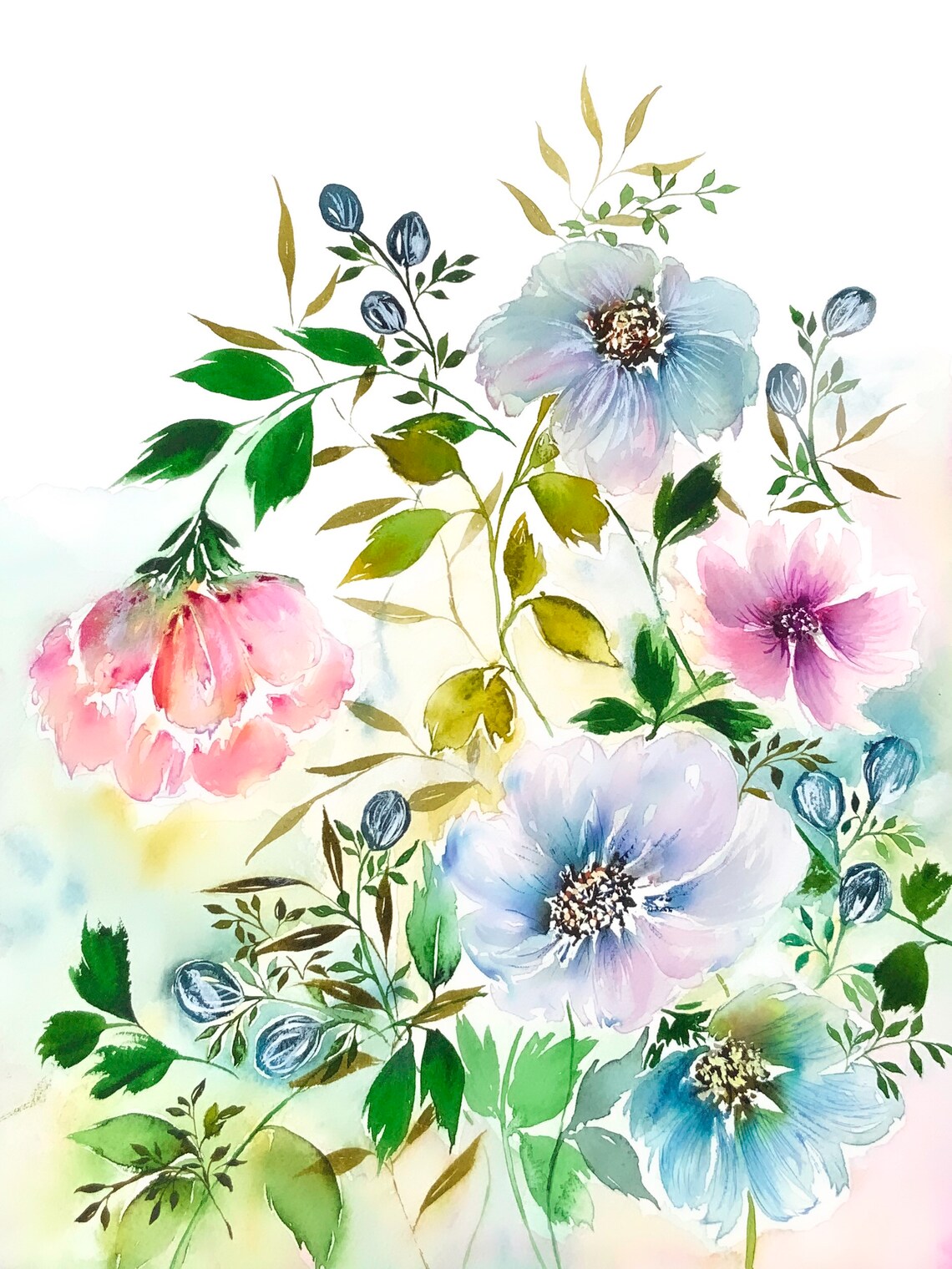 ORIGINAL: Color Wheel Meadow Original 11x14 - Etsy