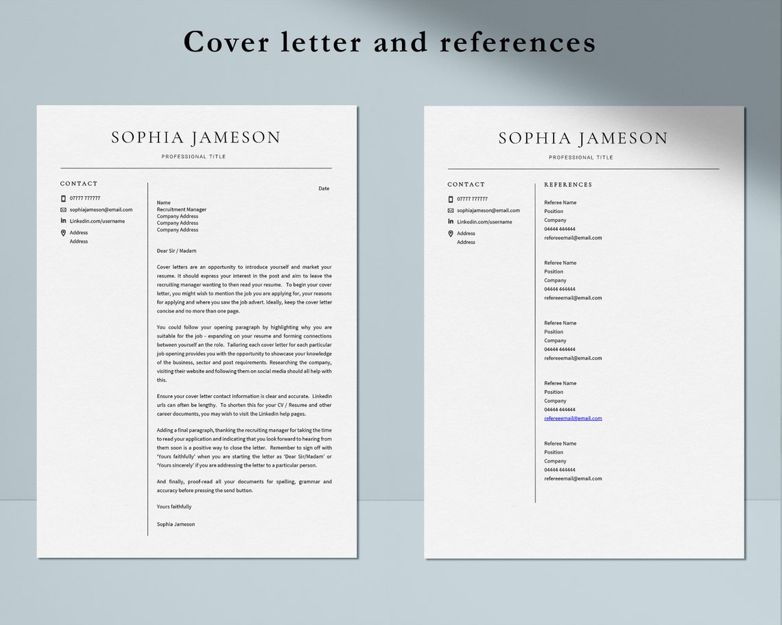 CV Template for Word Resume Template for Word Curriculum Vitae Modern ...