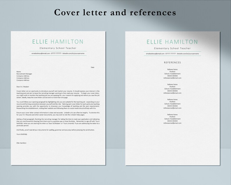 Teacher Resume Template Word, CV Teacher Curriculum Vitae, Teaching ...