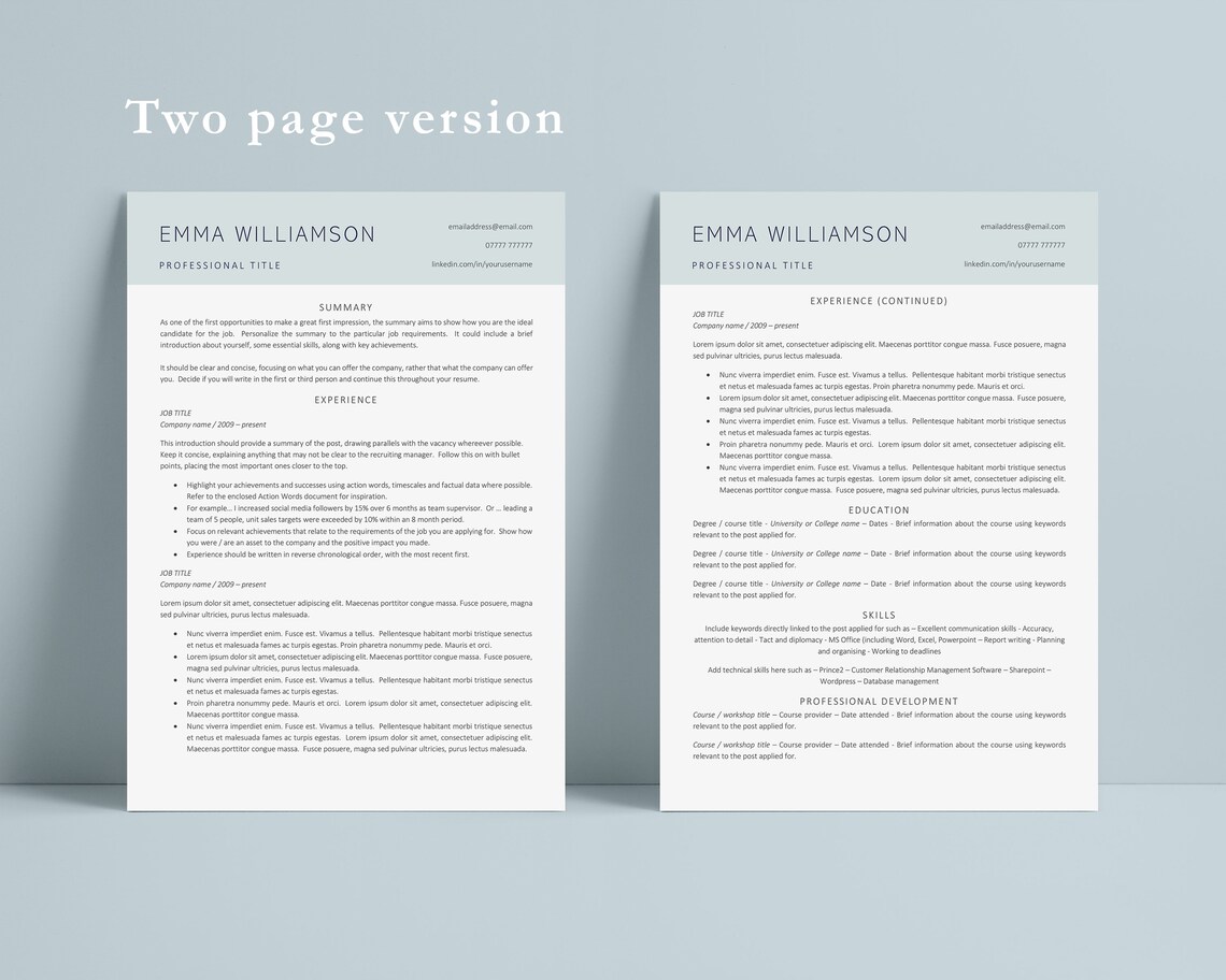 Professional Resume Template Instant Download, Modern Resume Template ...
