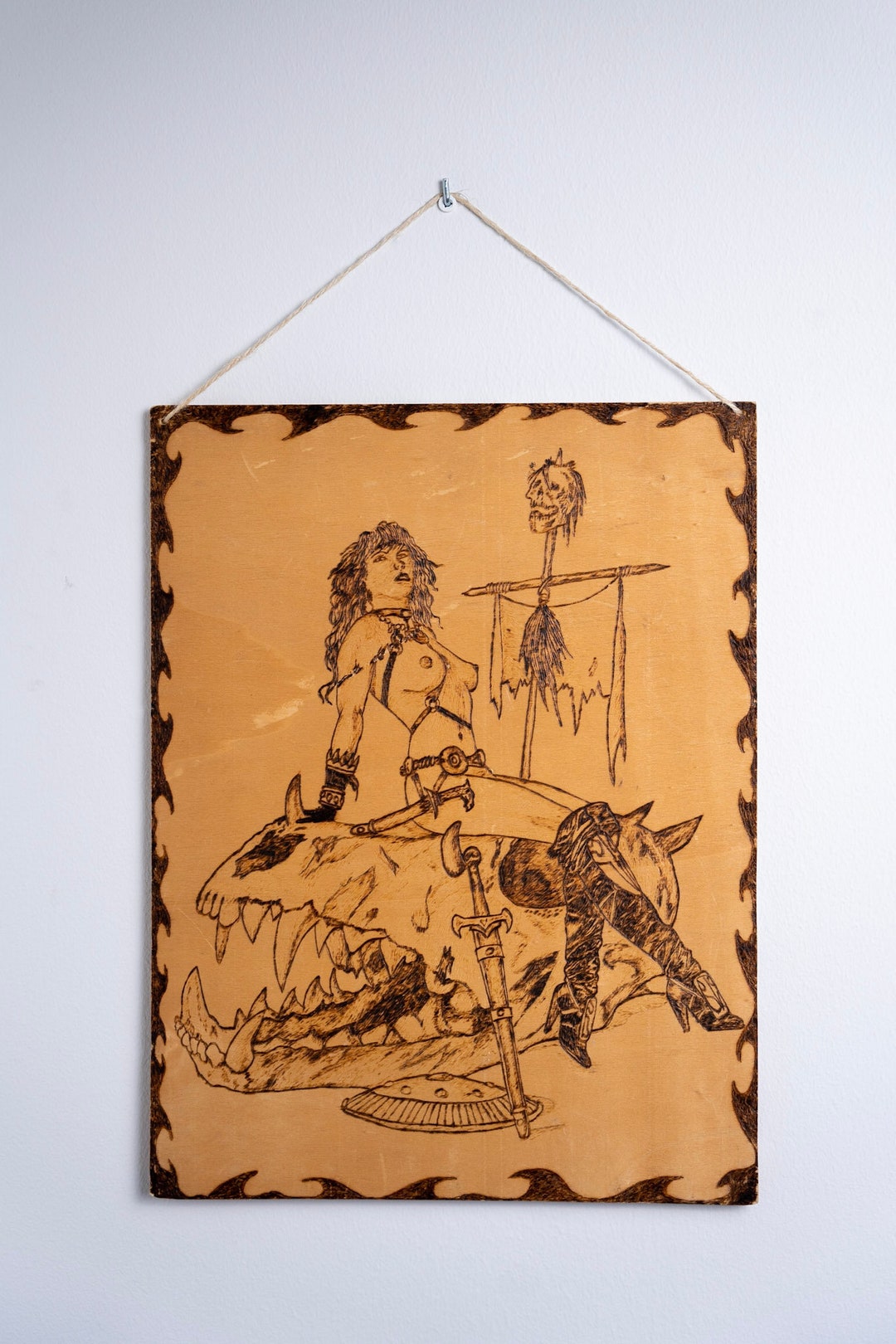 Warrier Woman Pyrography Wall Decor - Etsy