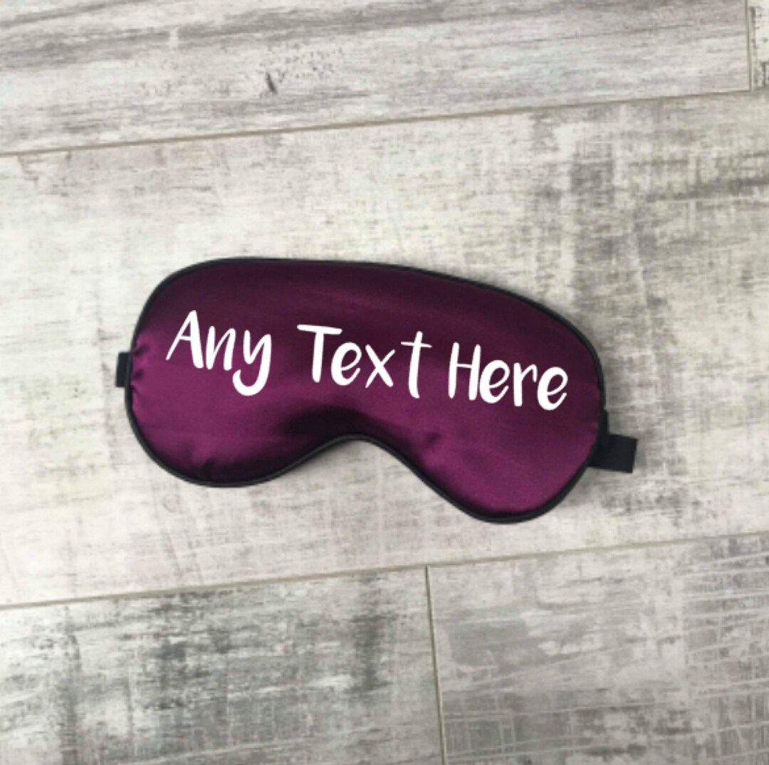 Any Text Here Luxury Eye Mask Satin Padded Soft Sleeping Aid Adjustable ...