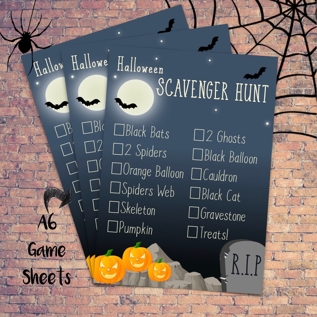 Halloween Scavenger Hunt 10 Pack Childrens Party Prop - Etsy