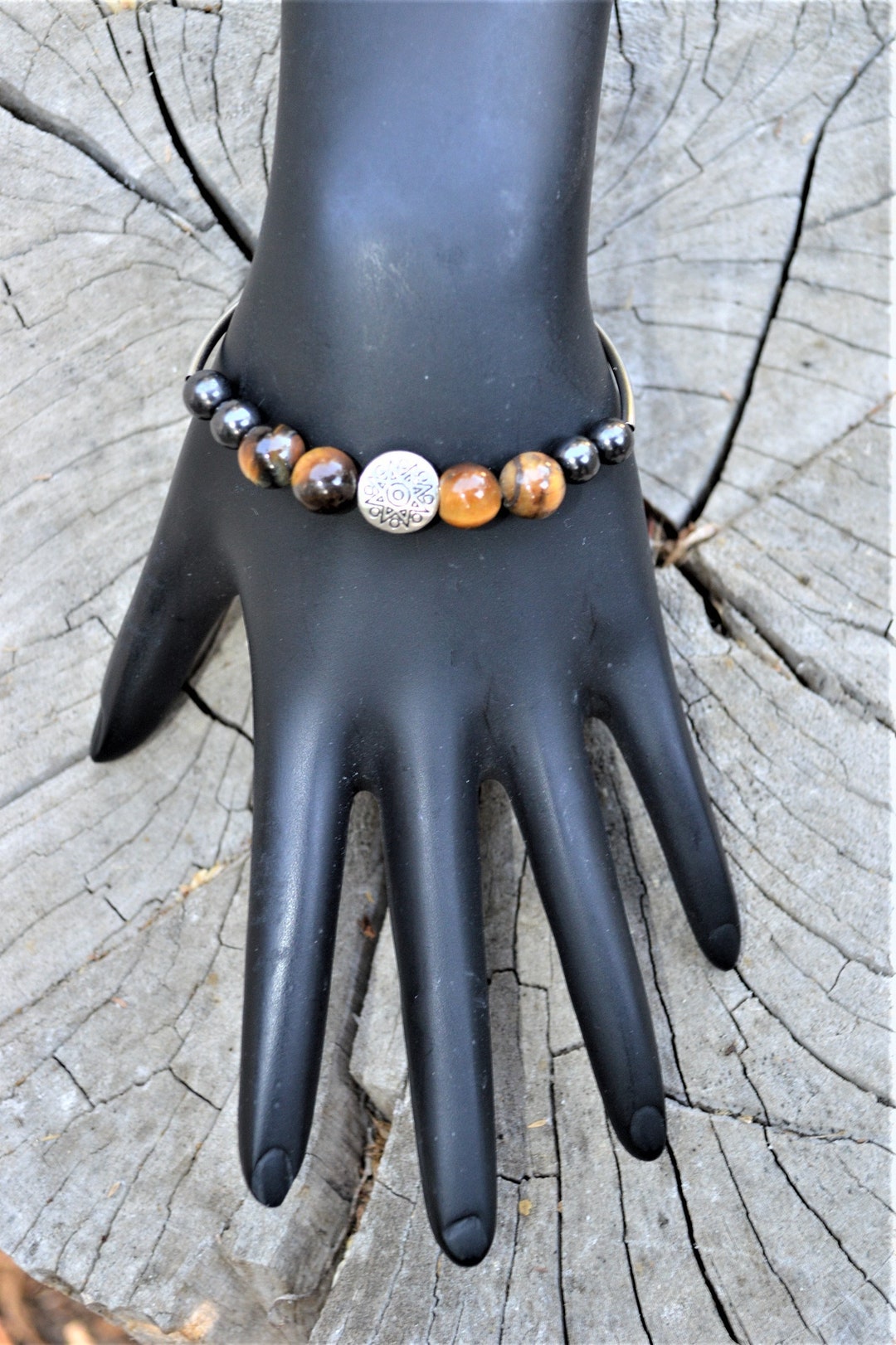 Silver Plated Octagram, Sacred Geometry,shungite, Tiger Eye Bracelet ...