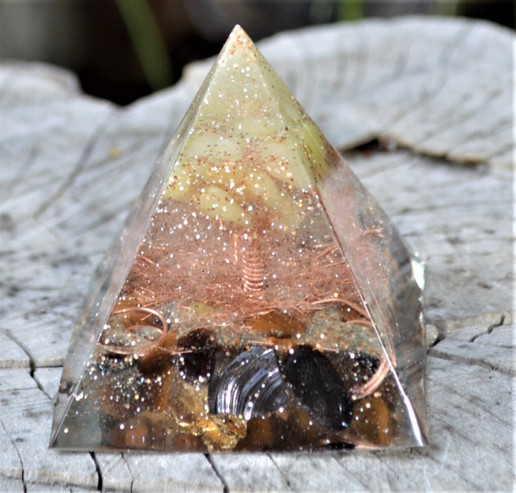Tree of Life Orgone Pyramid EMF Protection Orgonite Epoxy - Etsy