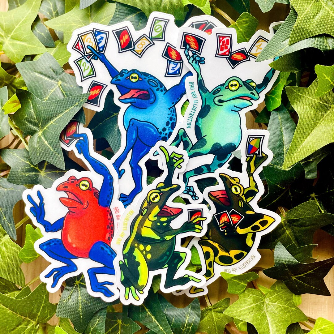 Poison Dart Frogs Playing Cards Clear Vinyl Sticker Pack of 5 - Etsy