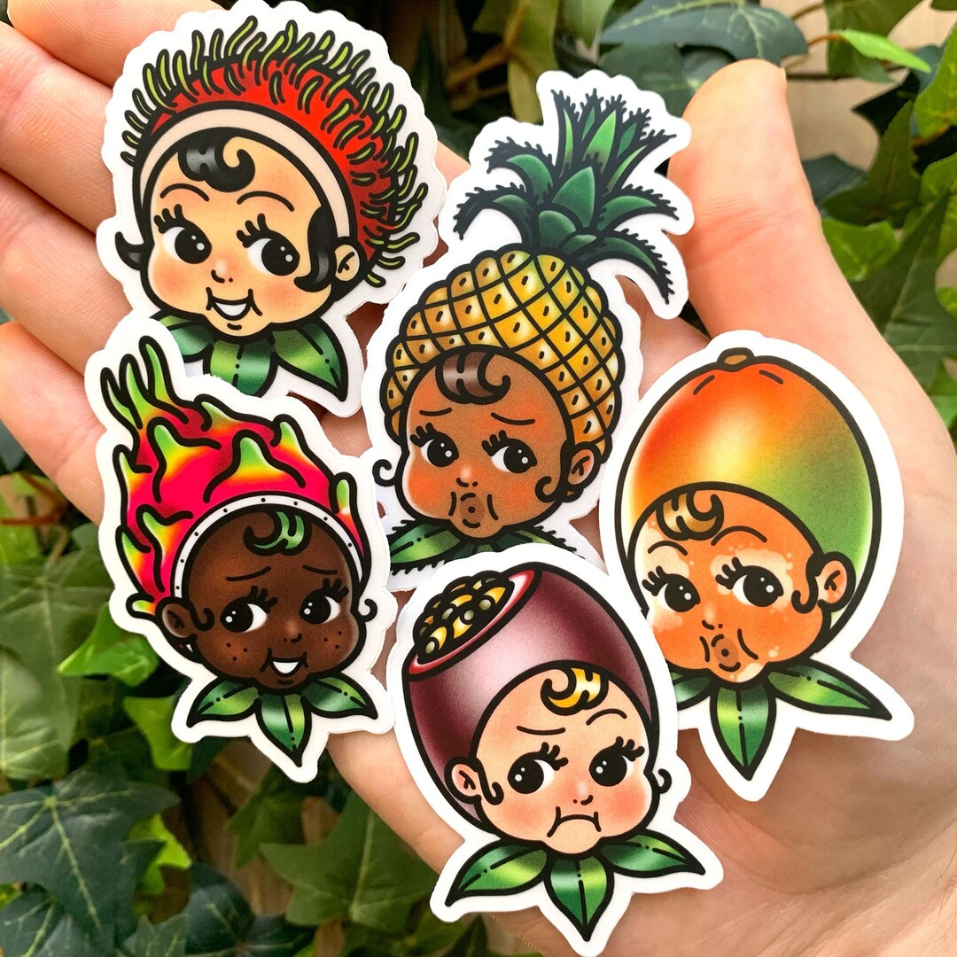 Kewpie Fruits Tropical Clear Vinyl Sticker Pack - Etsy