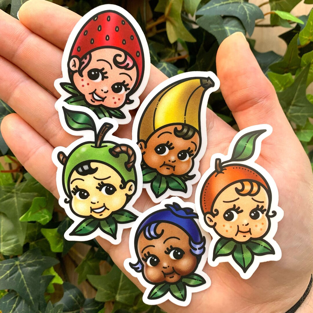 Kewpie Fruit Babies Classic Fruits Clear Vinyl Sticker - Etsy