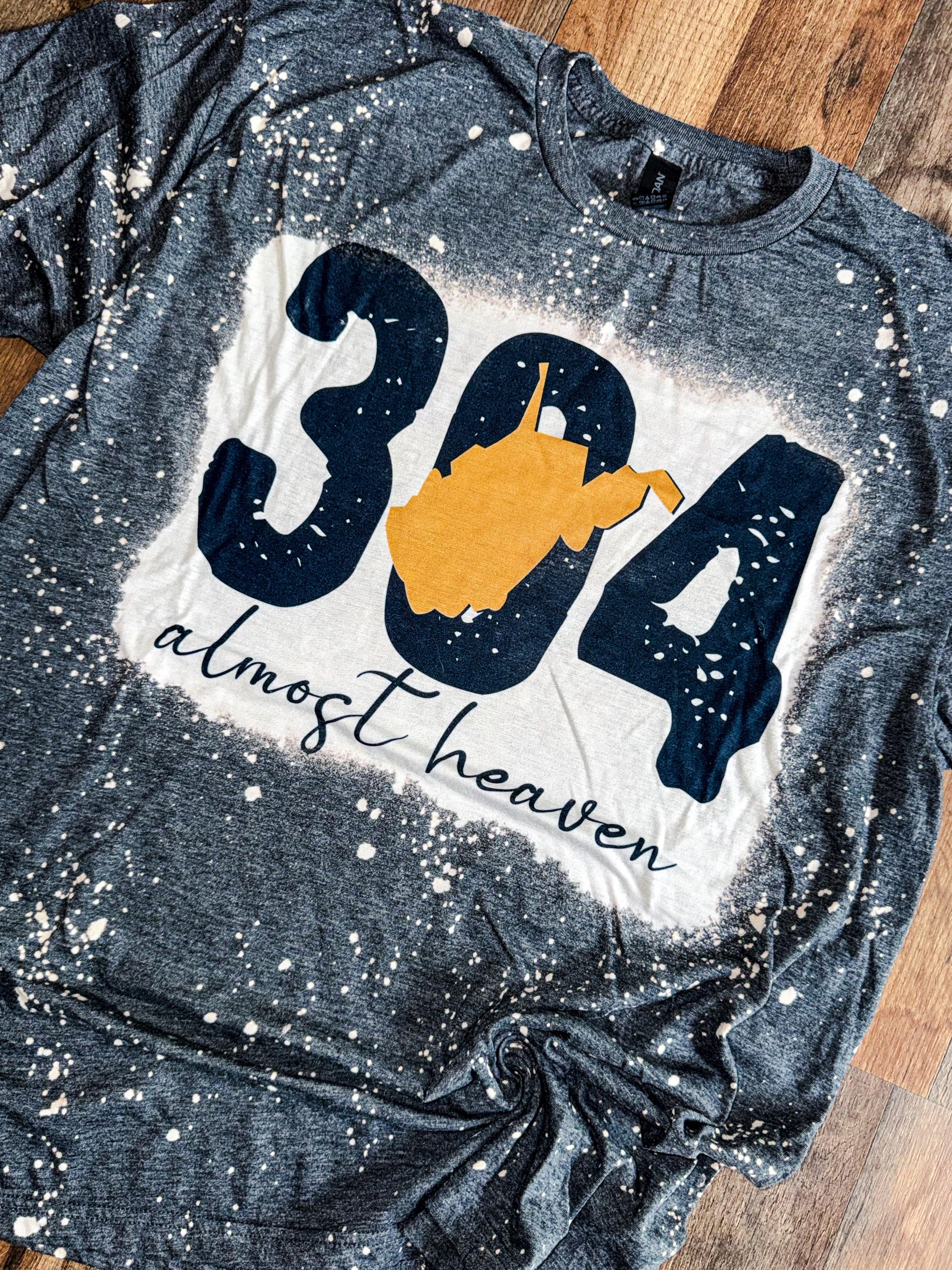 304 Almost Heaven West Virginia Bleached Tee – WV State Shirt, Country ...
