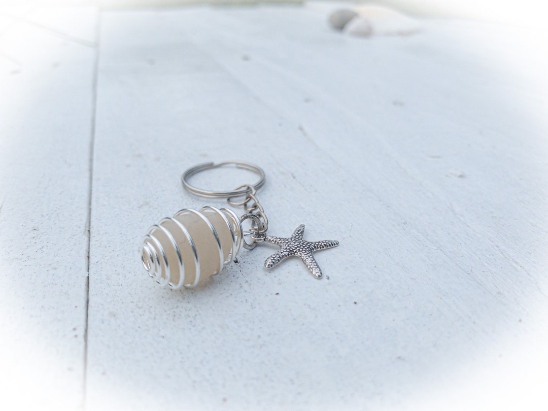 Seaglass / Quartz Keyrings. Boho Beach Decor - Etsy