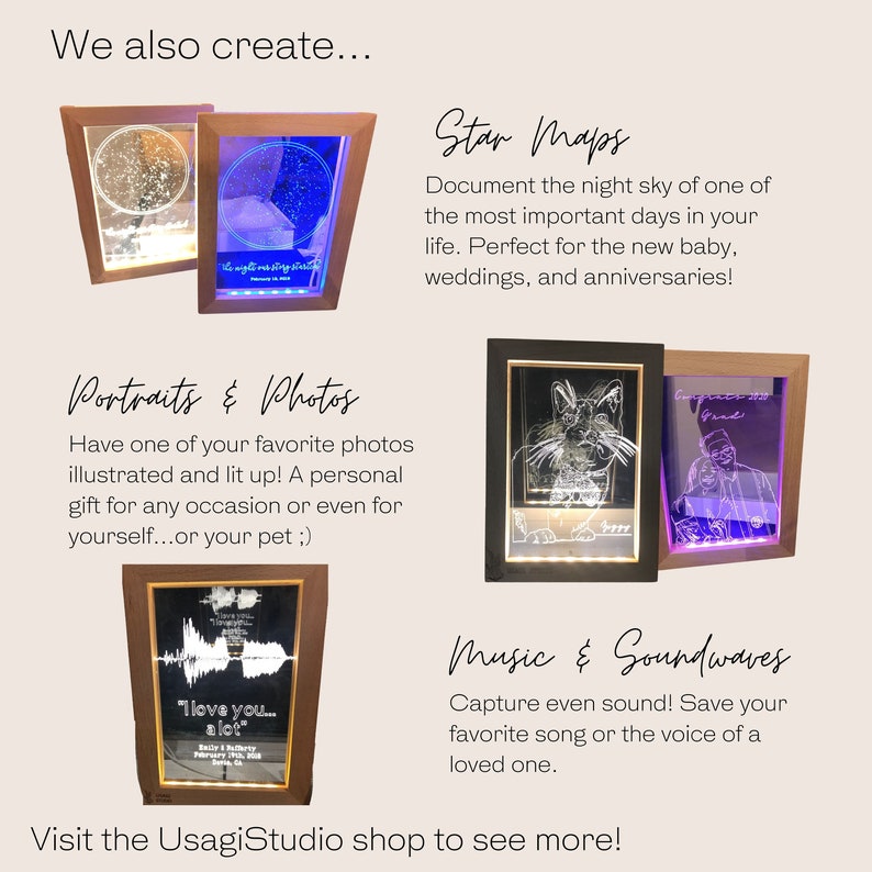 Framed Custom Constellation Night Light Star Map LED Frame for Loved ...